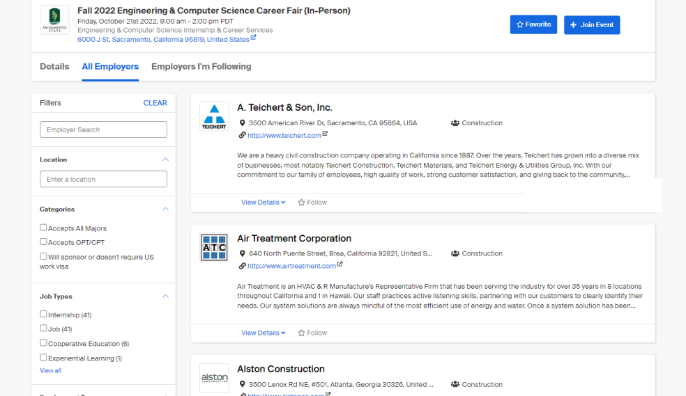 ECS Career Fair Information For Students | Sacramento State