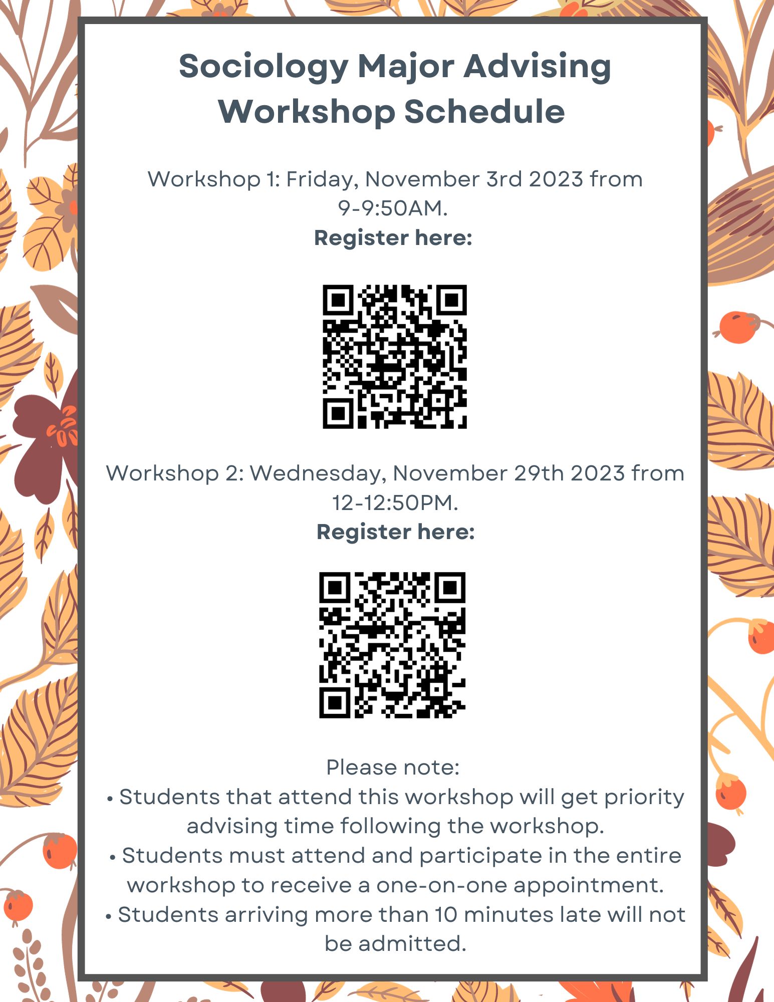 Upcoming Major Advising Opportunities - Drop-ins and Workshops ...