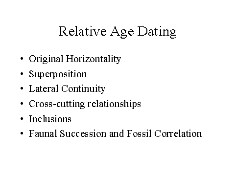 Relative Age Dating